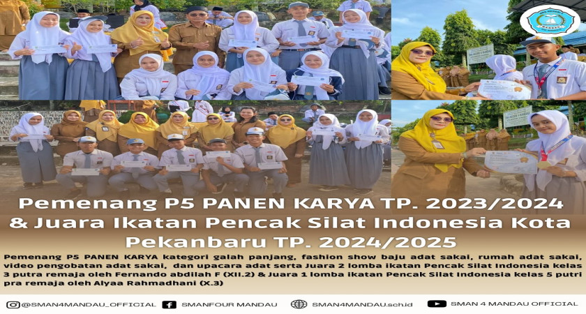 Pemenang P5 PANEN KARYA TP. 2024/2025 | SMA NEGERI 4 MANDAU